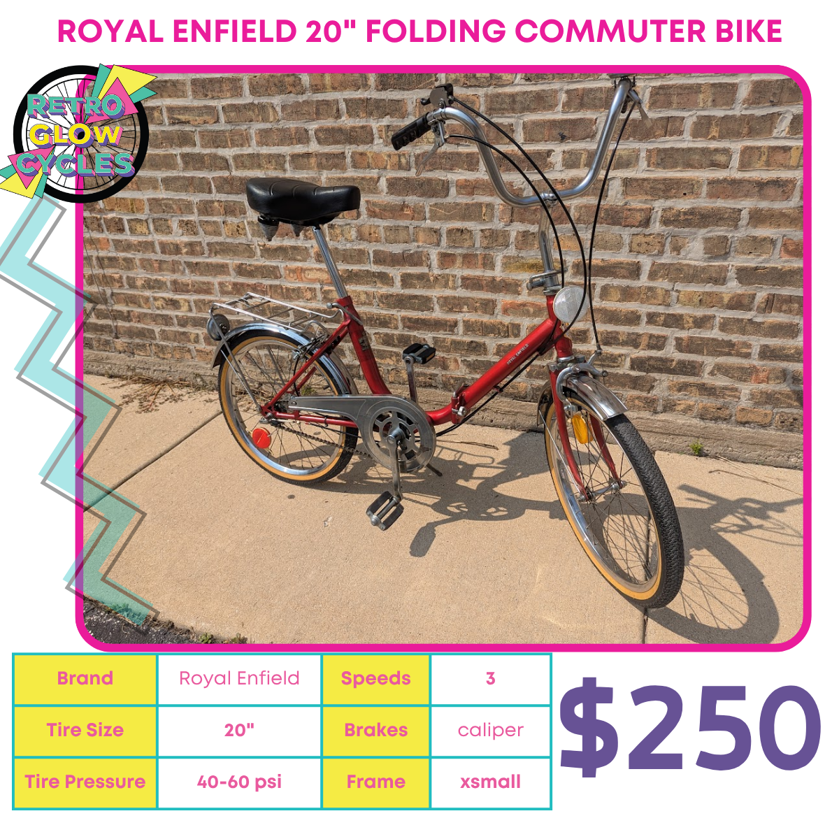Royal Enfield 20" Folding Commuter Bike – Retro Glow Cycles